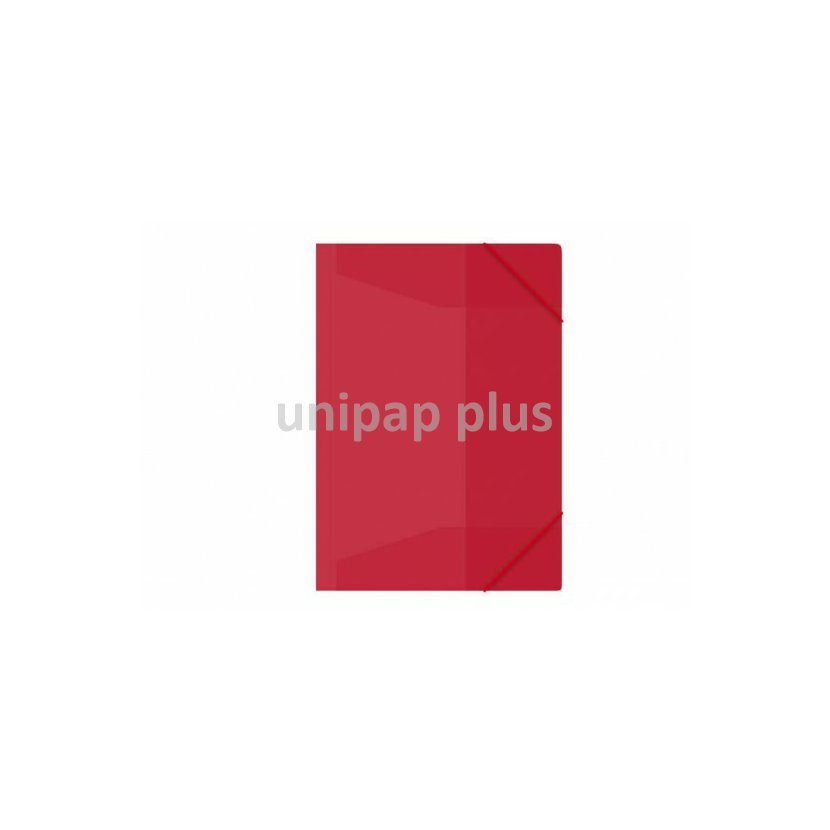 desky s gumou a chlopněmi A4 transparentní červené